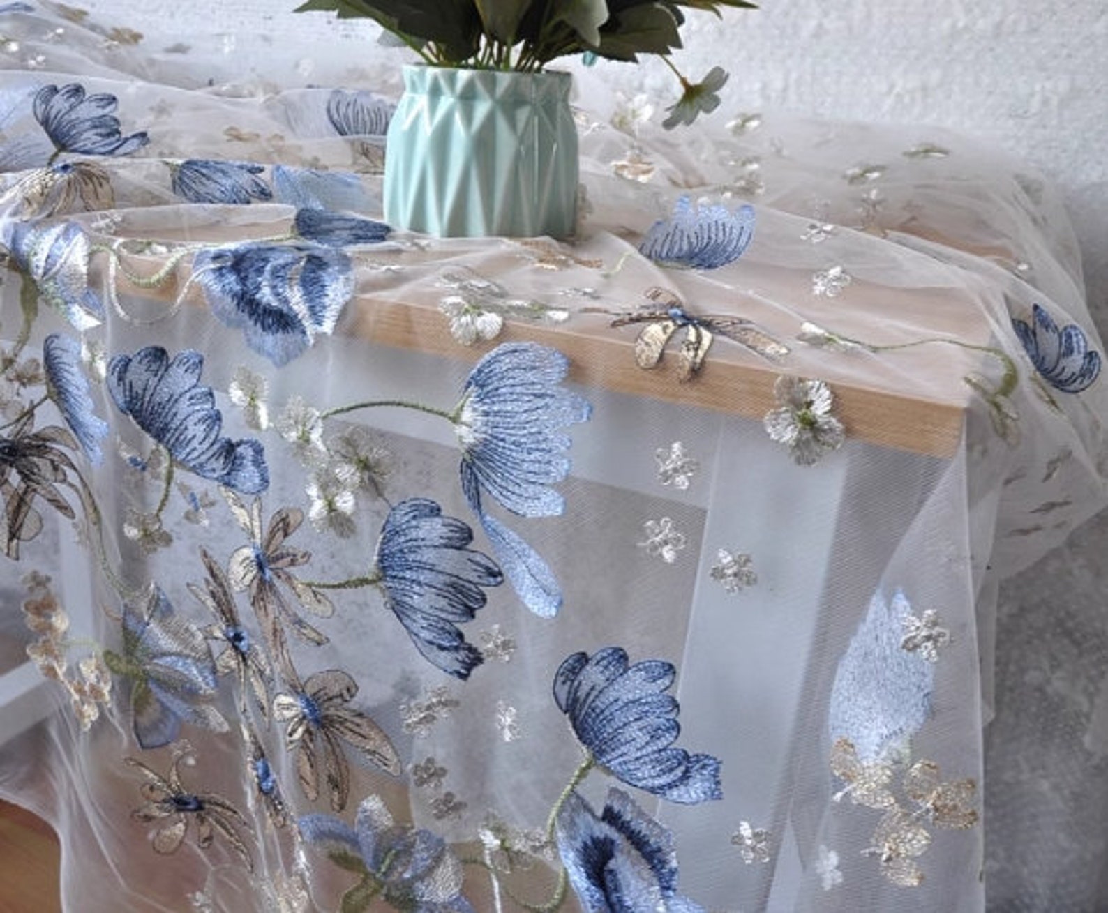 Lotus Flower Lace Fabric, 3 Colors Exquisite Tulle Fabric, Soft ...