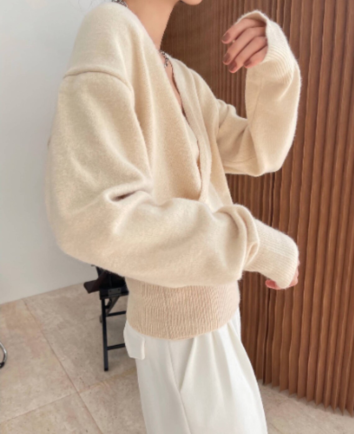 Light Apricot Wrap Crochet Sweater Women Minimalist Crossover - Etsy