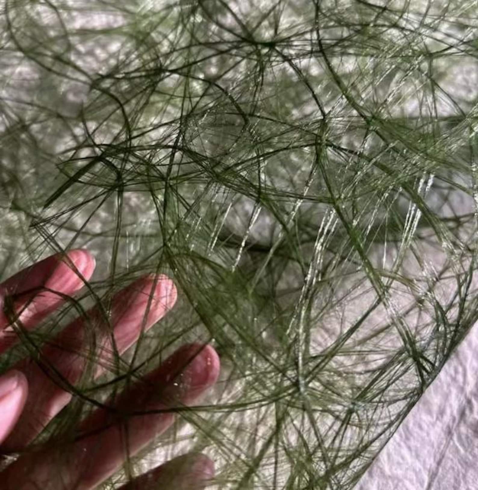 Grass Green Fabric, Geometric Texture, Irregular Large Mesh, Extra ...