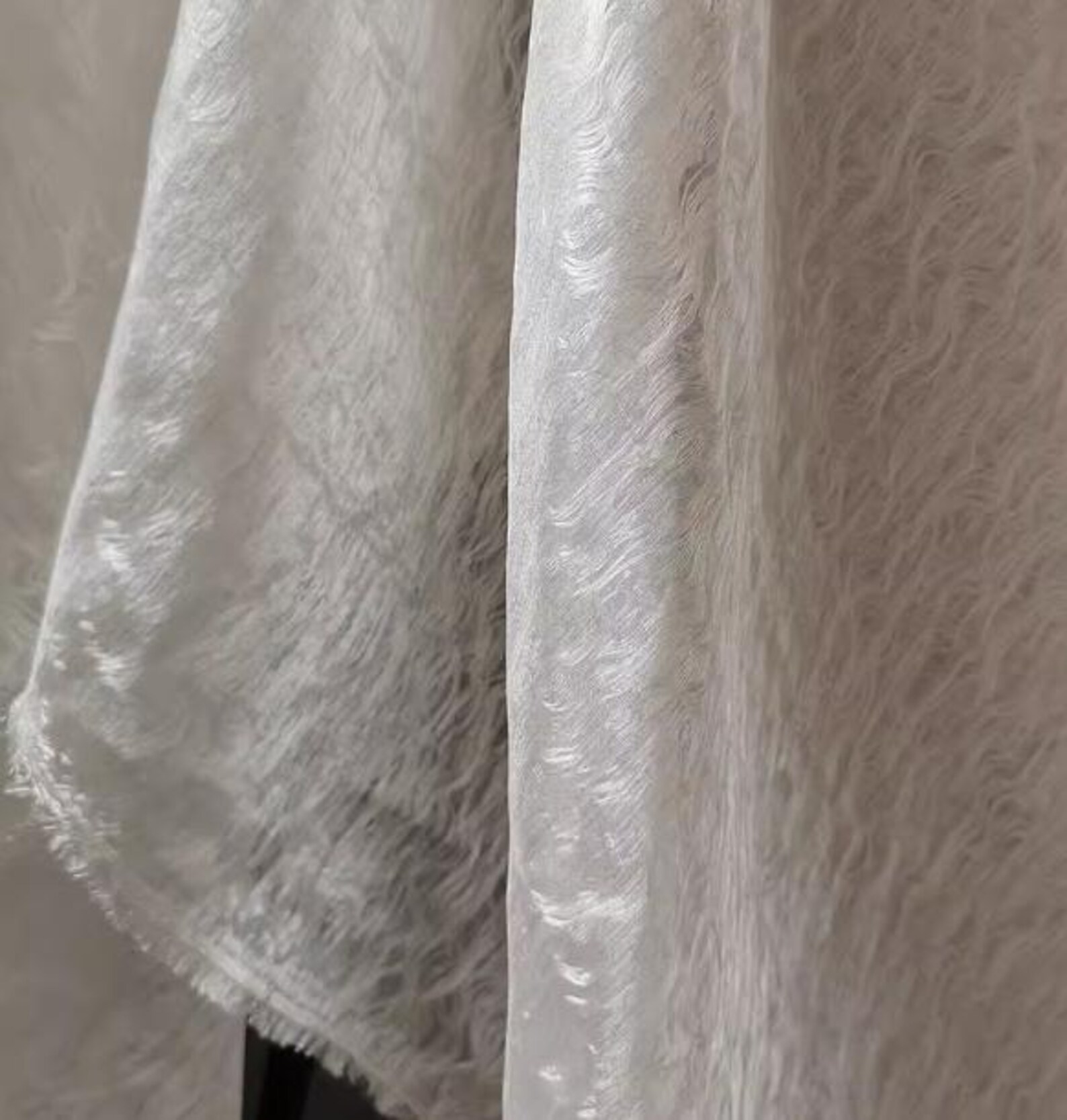Layered Cotton Flow Textured Fabric, Sheer Lace Couture Textile, DIY ...