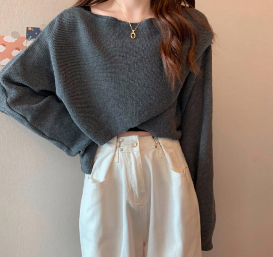 Khaki Loose Wrap Crochet Sweater Women Crossover Wrap - Etsy