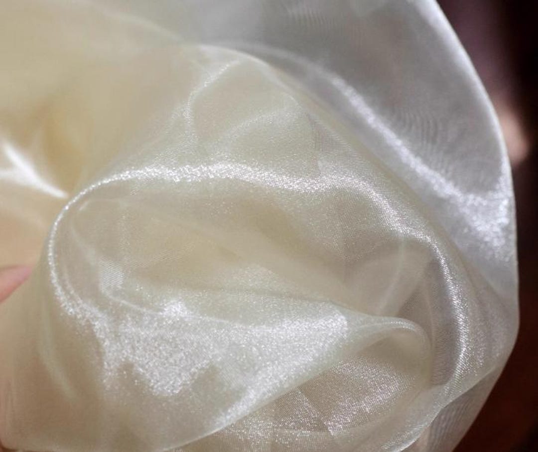 Light Gold Crystal Veil Fabric, Hard Organza Mesh Fabrics, 59'' Width ...
