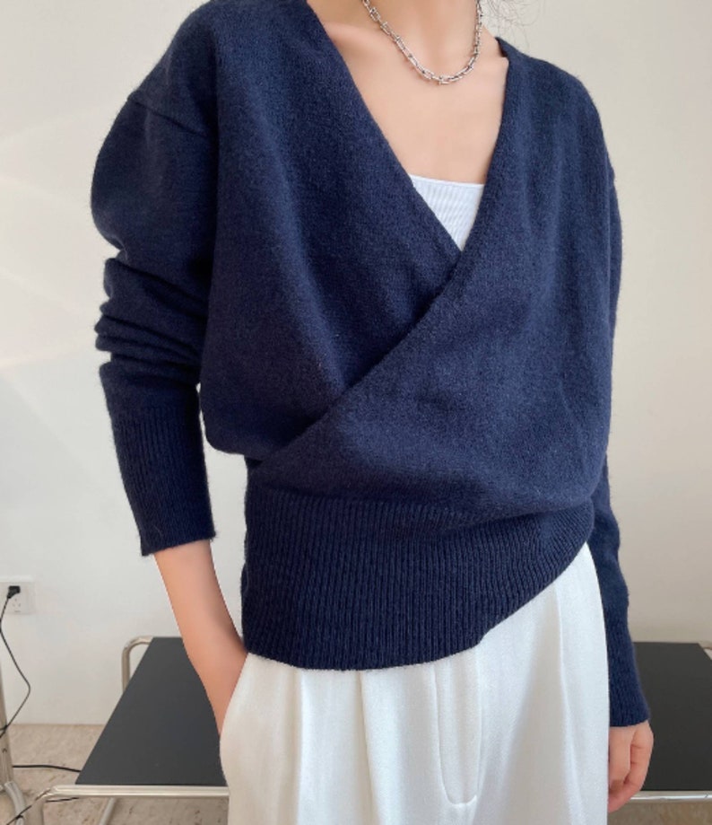 Light Apricot Wrap Crochet Sweater Women Minimalist Crossover - Etsy