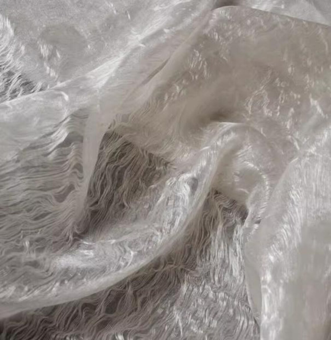 Layered Cotton Flow Textured Fabric, Sheer Lace Couture Textile, DIY ...