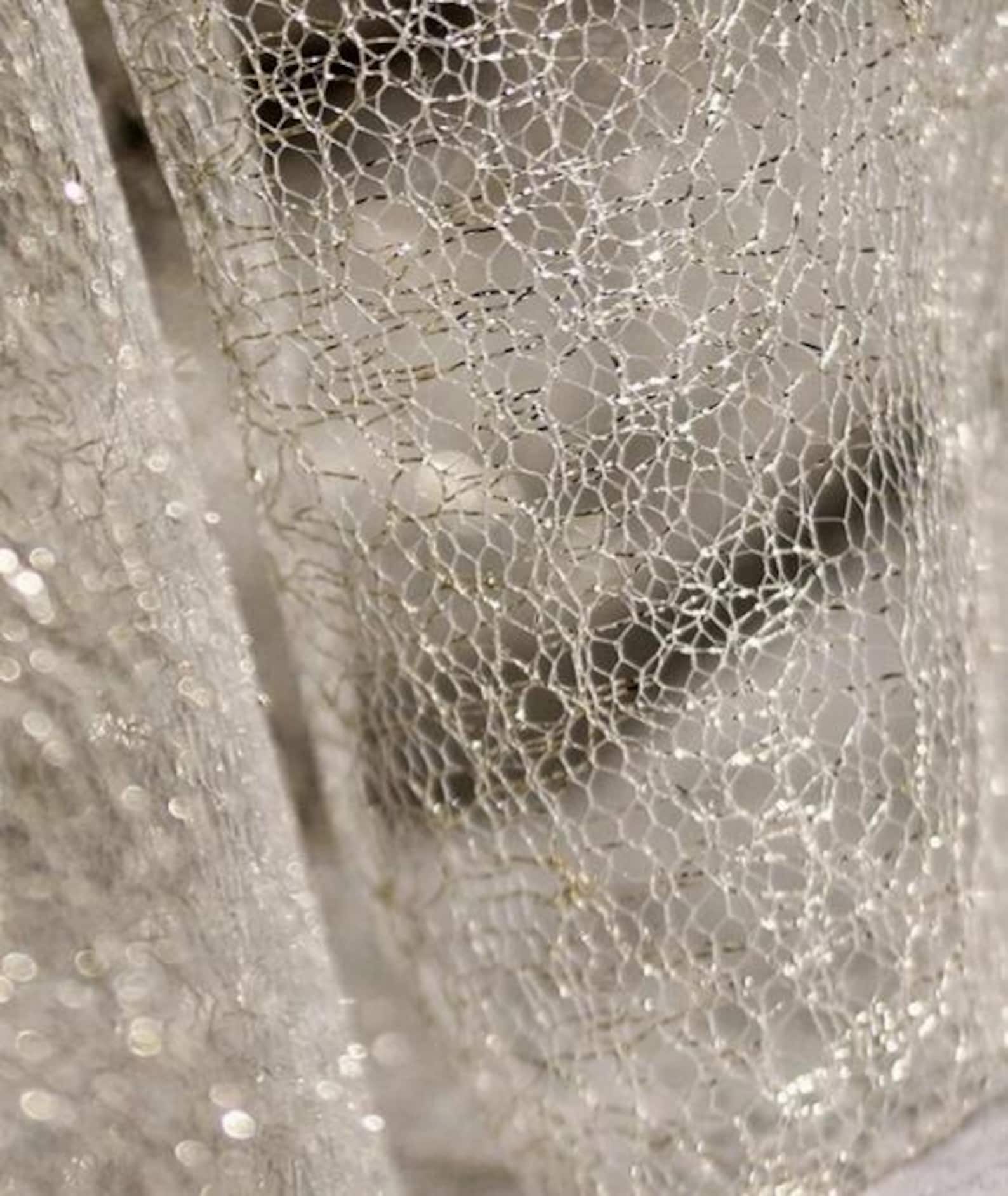 White See-through Veil Mesh Fabric, Irregular Texture Lace Fabric ...