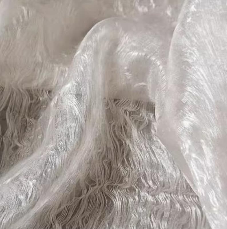 Layered Cotton Flow Textured Fabric, Sheer Lace Couture Textile, DIY ...