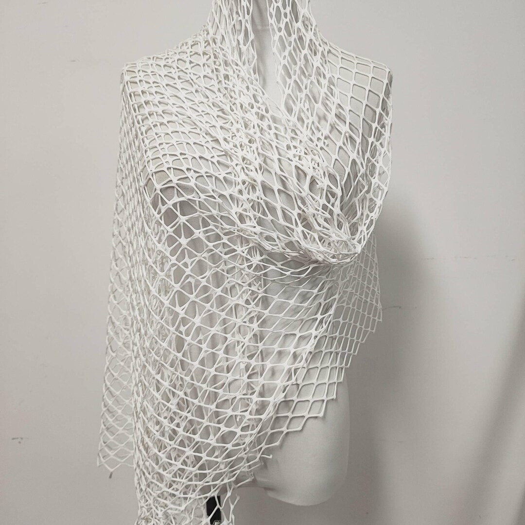 3D White Large Mesh Fabric, Thickened Hollow Soft Fabric, Plaid Diamond ...