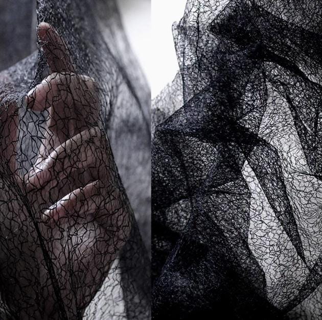 White See-through Veil Mesh Fabric, Irregular Texture Lace Fabric ...
