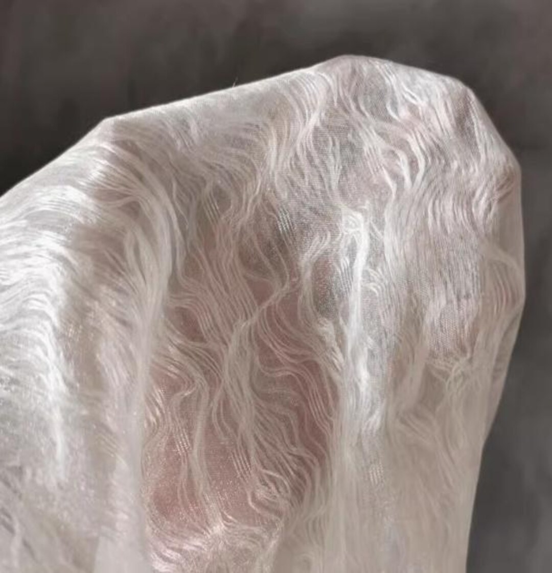 Layered Cotton Flow Textured Fabric, Sheer Lace Couture Textile, DIY ...
