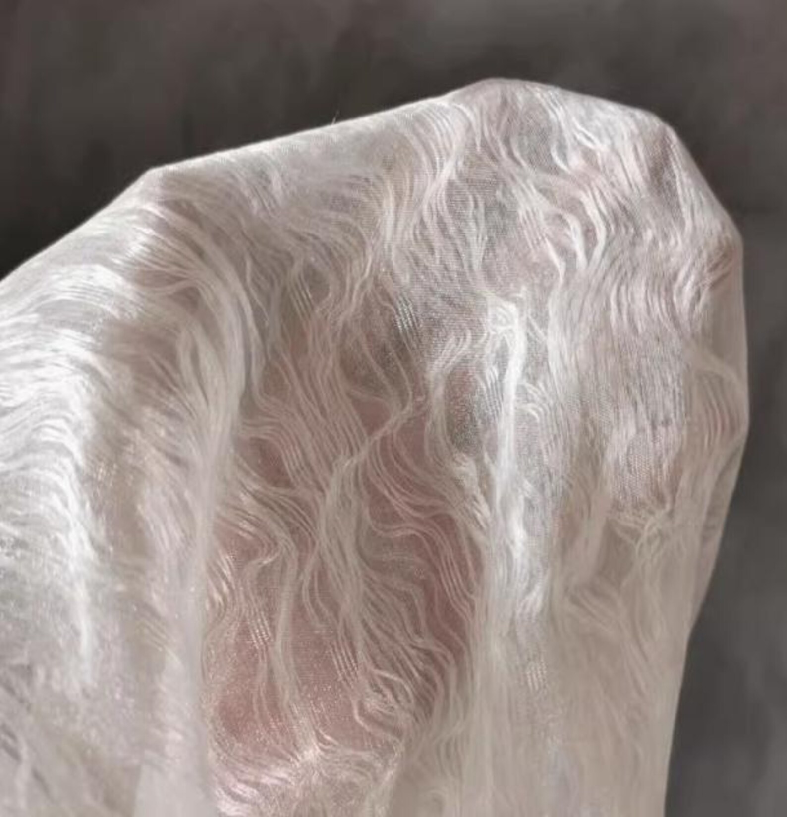 Layered Cotton Flow Textured Fabric, Sheer Lace Couture Textile, DIY ...