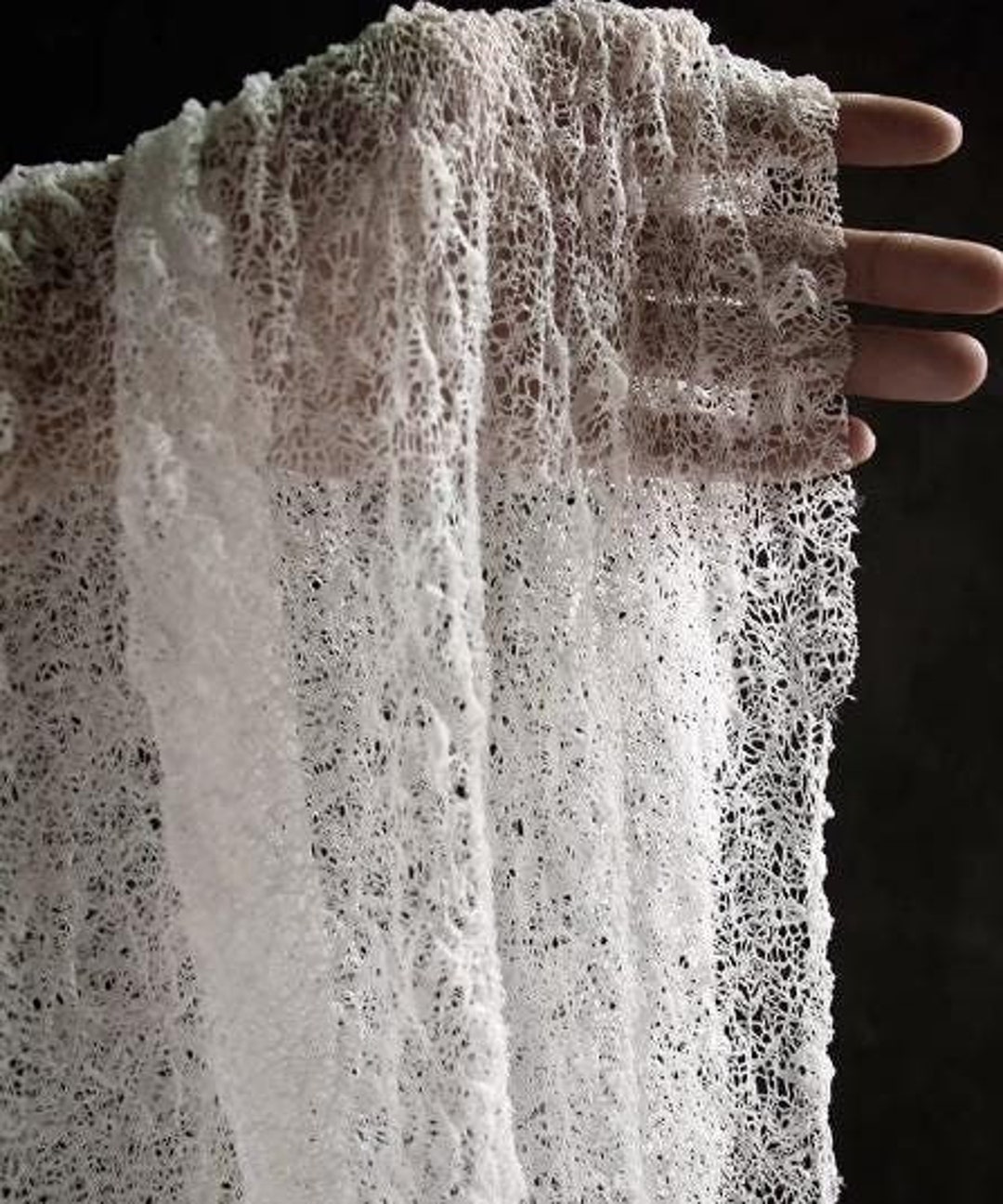 White See-through Lace Fabric, 3D Super Soft Lace Fabric, Blended ...