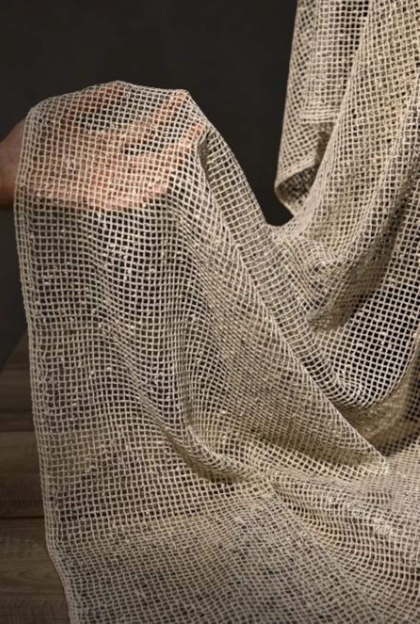 Vinatge Hole Lace Fabric, Woven Fishnet DIY Mesh Fabric, Soft Textured ...
