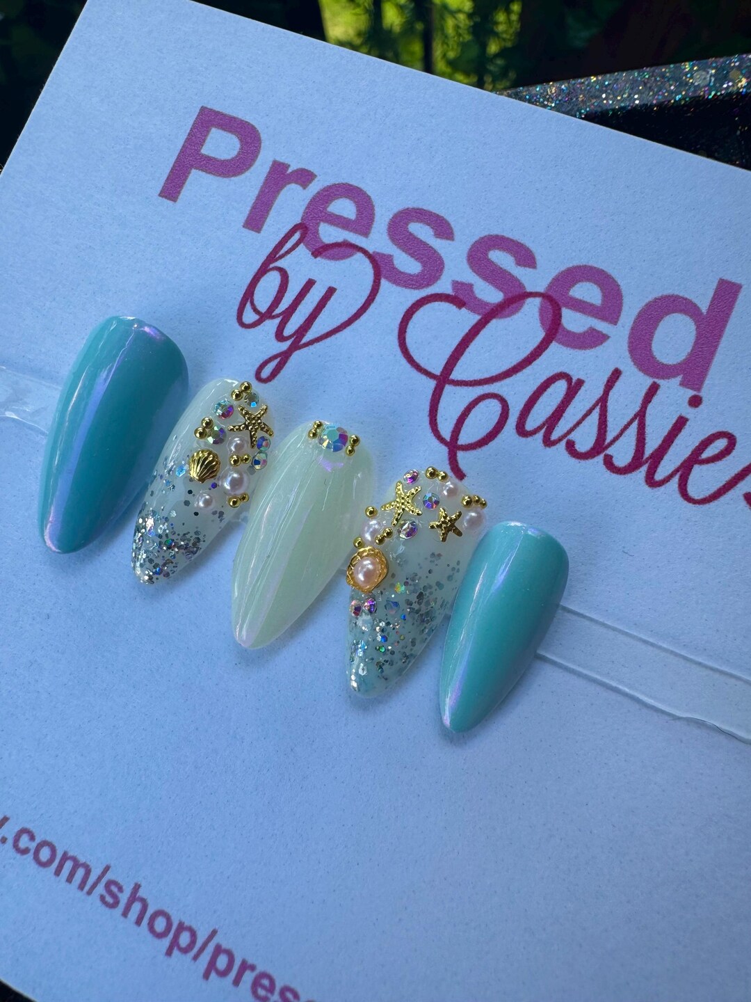 3D Chrome Seashell Design Press on Nails - Etsy