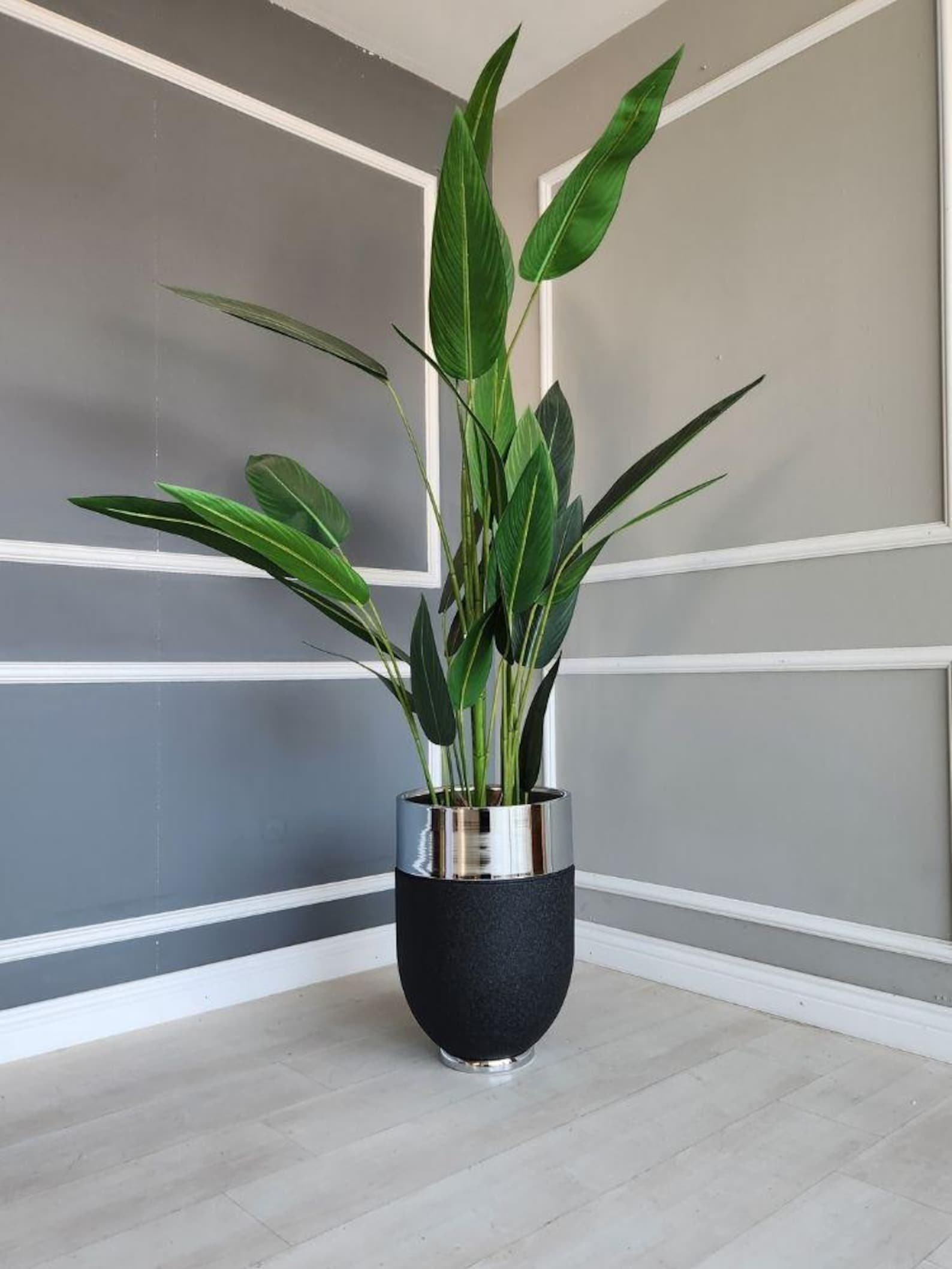 Large Metal Pot,unique Home,porch Decor,office Plant Holder,elegant ...
