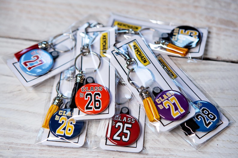 PERSONALIZED School Color Class of Tassel Keychain Graduation High ...