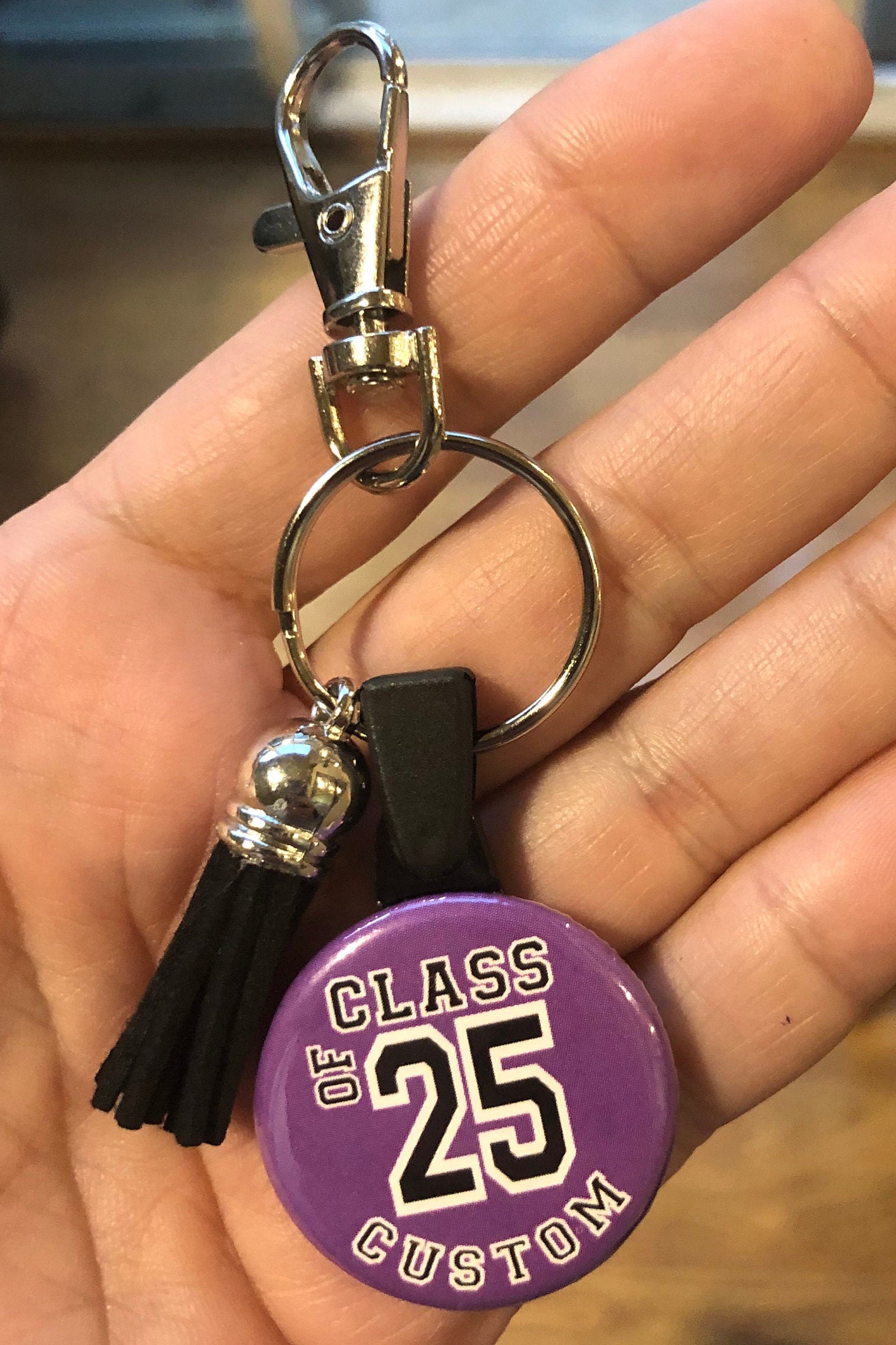 PERSONALIZED School Color Class of Tassel Keychain Graduation High ...