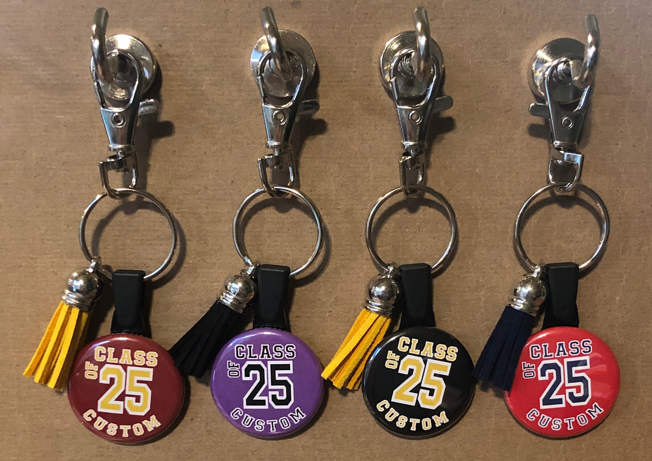 PERSONALIZED School Color Class of Tassel Keychain Graduation High ...