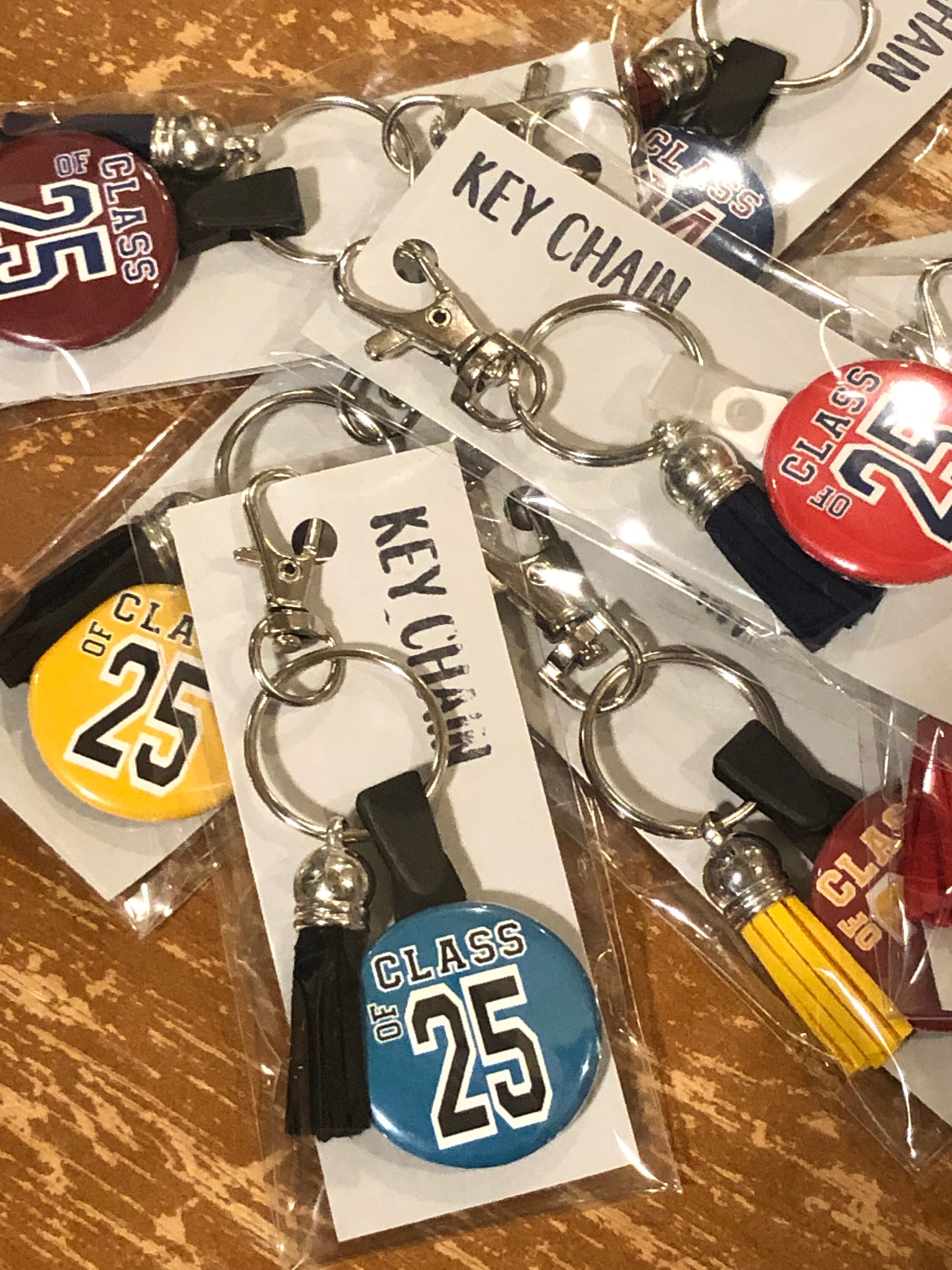 PERSONALIZED School Color Class of Tassel Keychain Graduation High ...