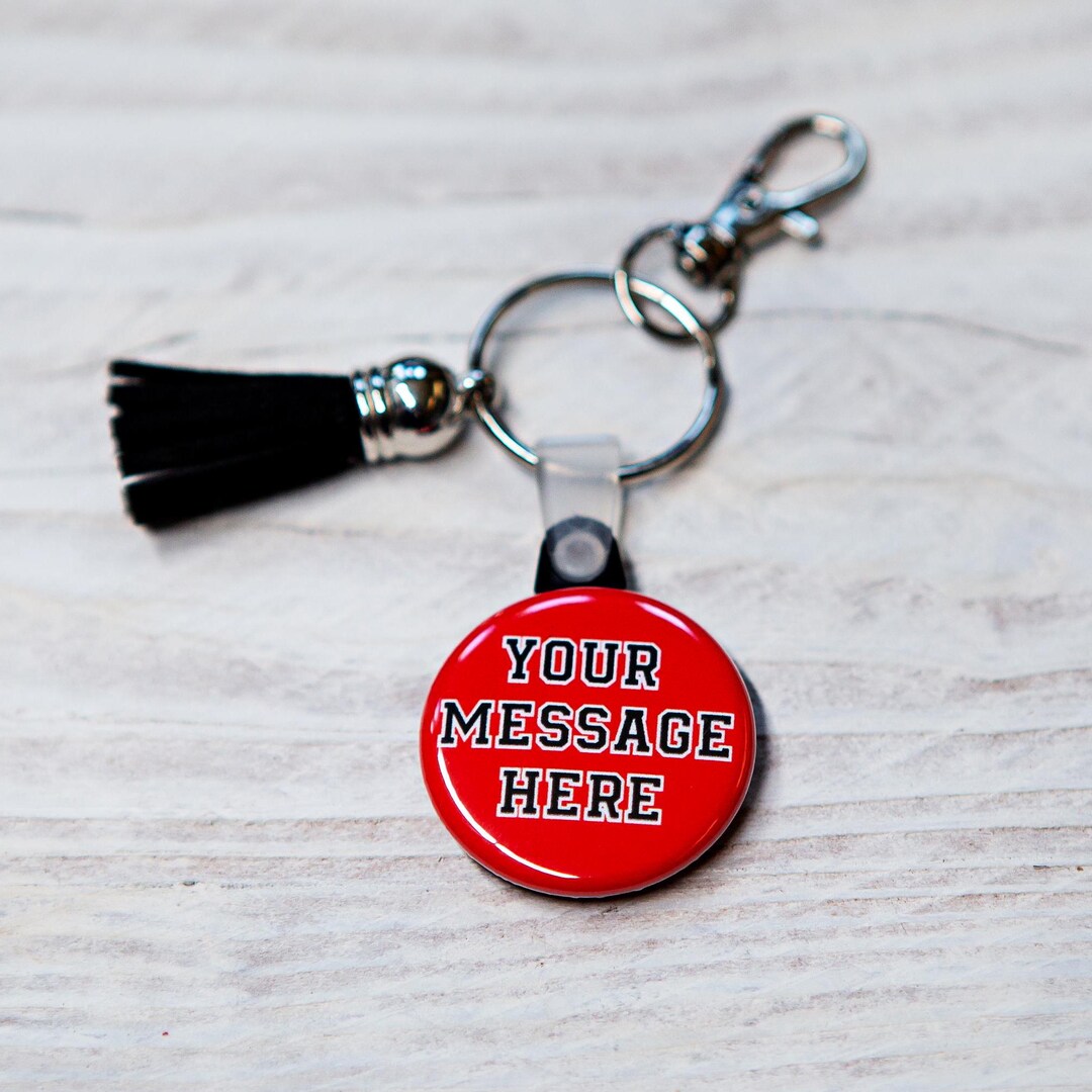 CUSTOM DESIGN Tassel Keychain High School Logo Your Design Special ...
