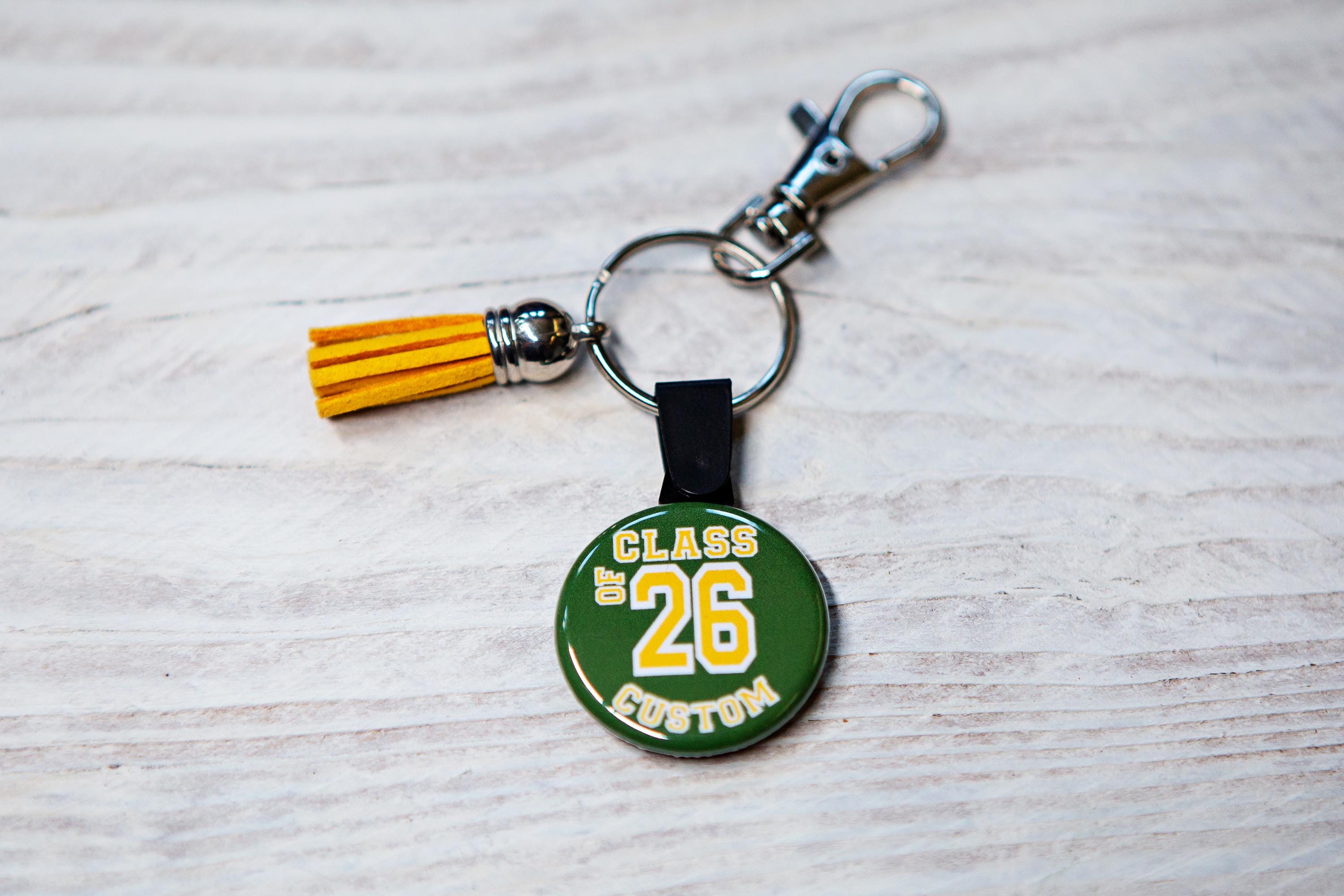 PERSONALIZED School Color Class of Tassel Keychain Graduation High ...