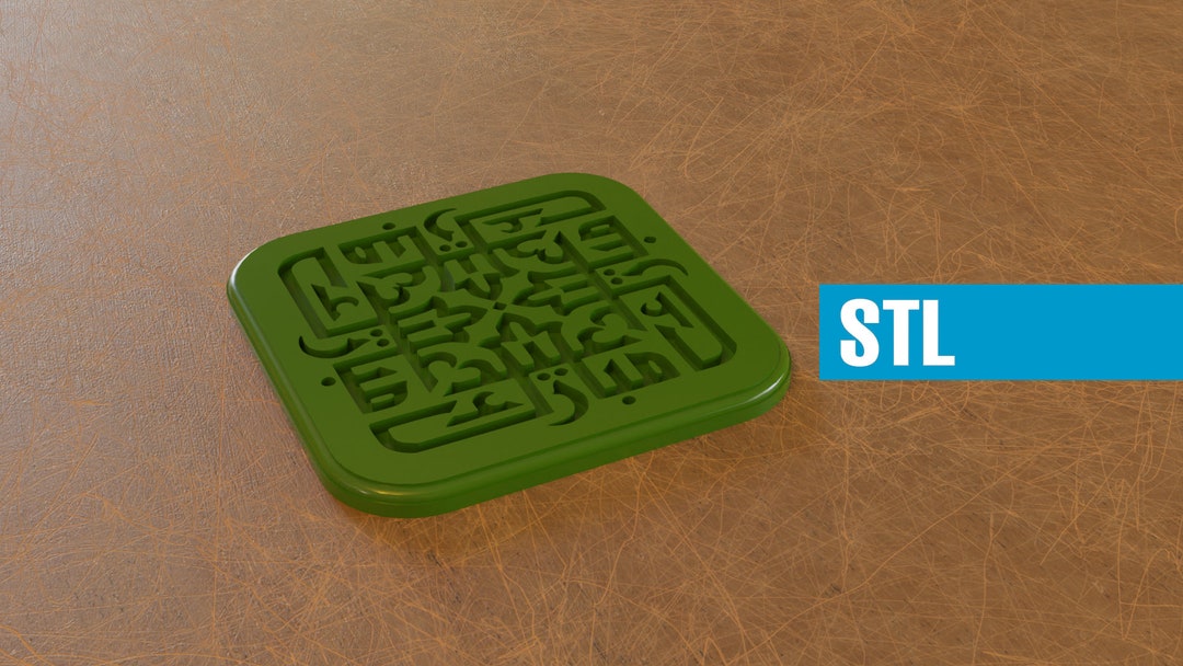 3.8 Inch Ramadan / Eid Square Coaster STL - 3D Printed Ready Coaster ...