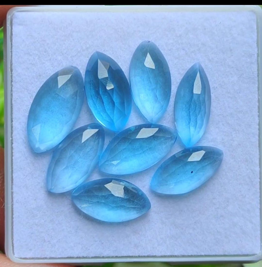 Swiss Blue Topaz Rose Cut Slices: 20 CT Lot, 6x15mm - Etsy