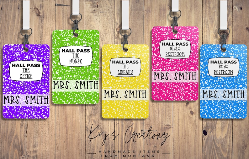 Custom Hall Passes | Classroom | Teacher | Gifts | School - Etsy
