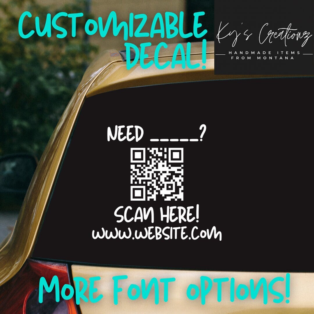 Customizable QR Code Scan Here Decal - Etsy