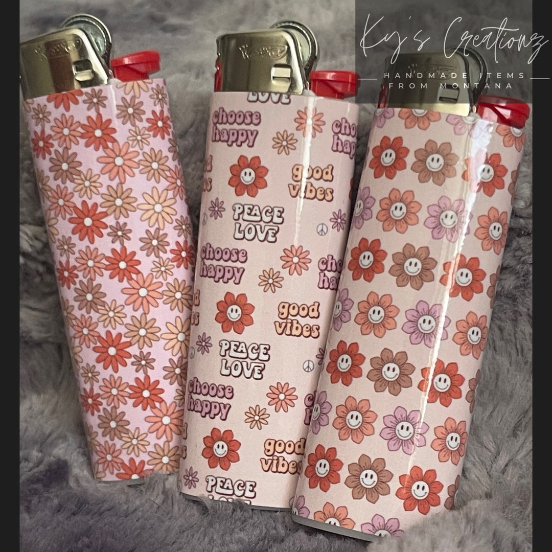 Retro Floral Lighters & Wraps | 3-pack | Scratch Resistant - Etsy
