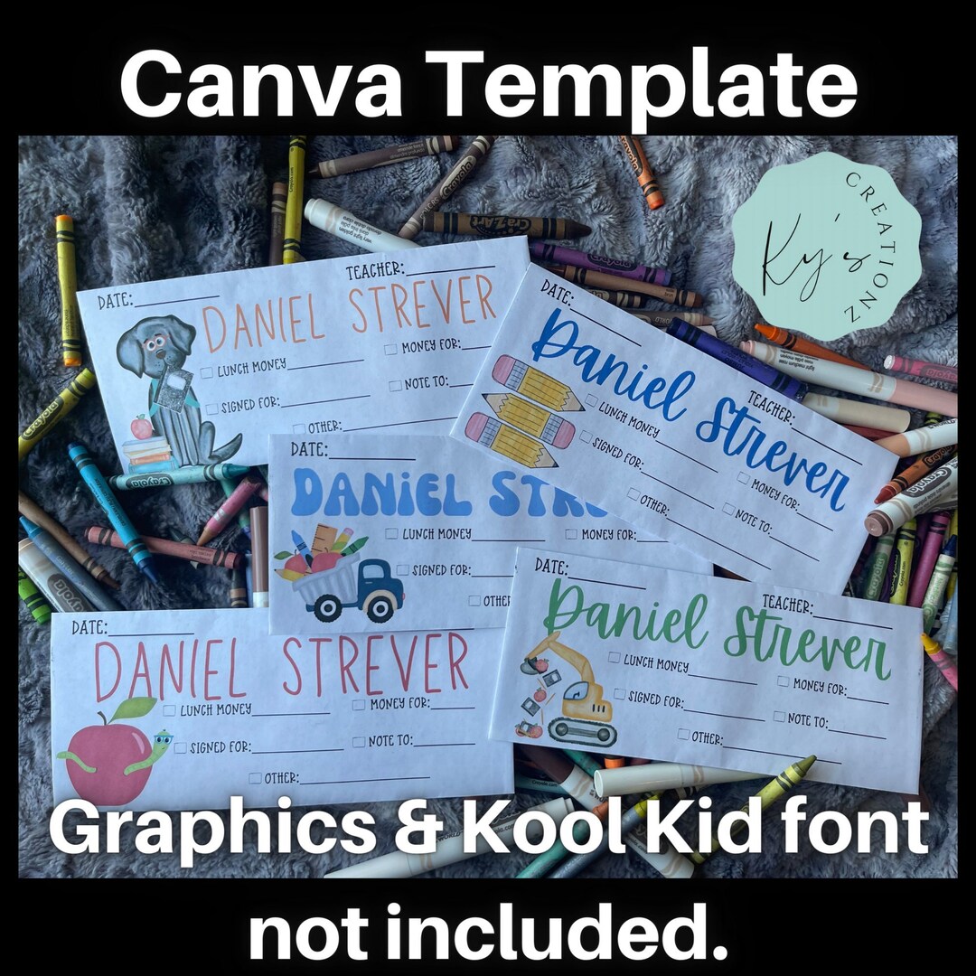 Number 10 Envelope School/daycare Canva Template - Etsy