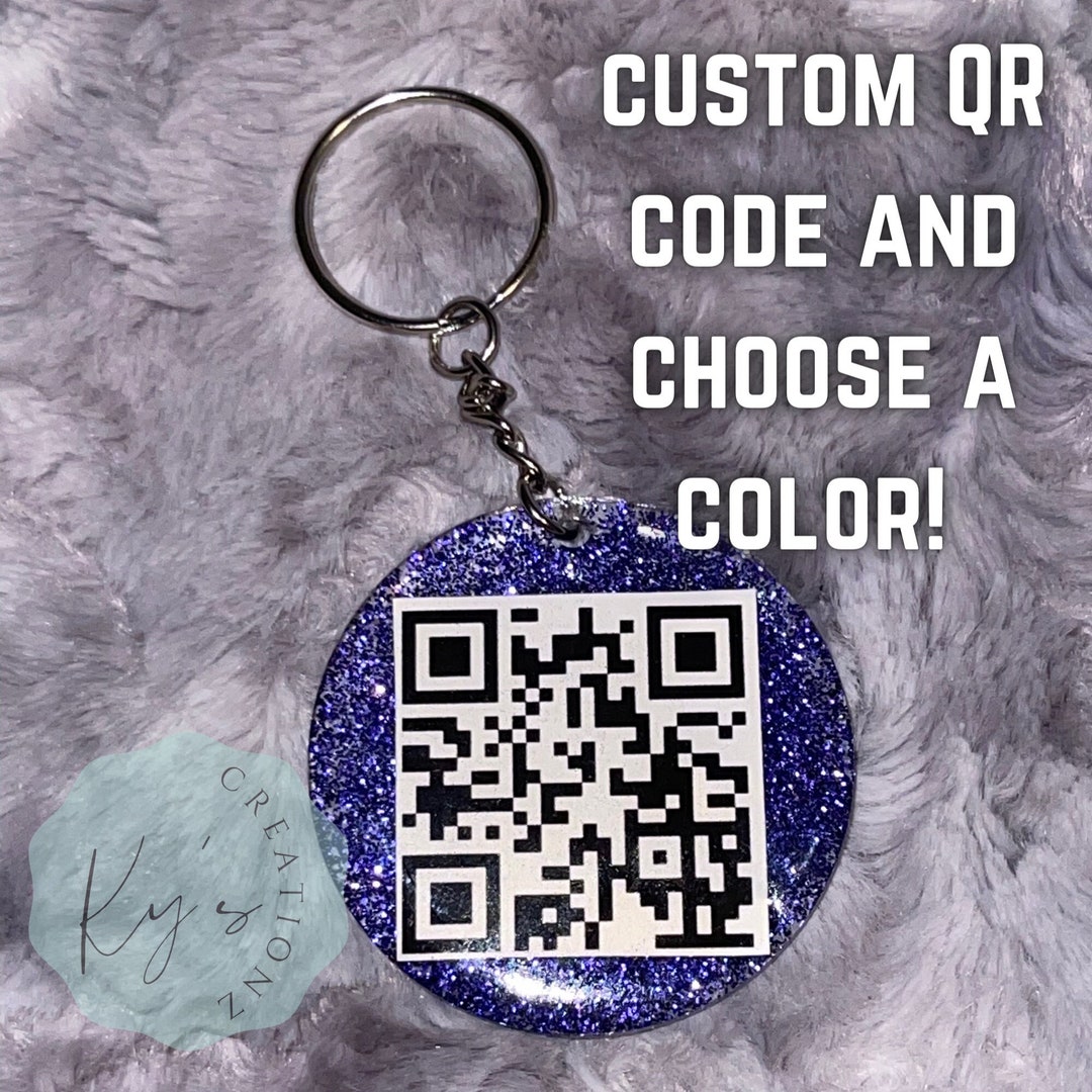 Custom Qr Code Keychain *choose Color* - Etsy