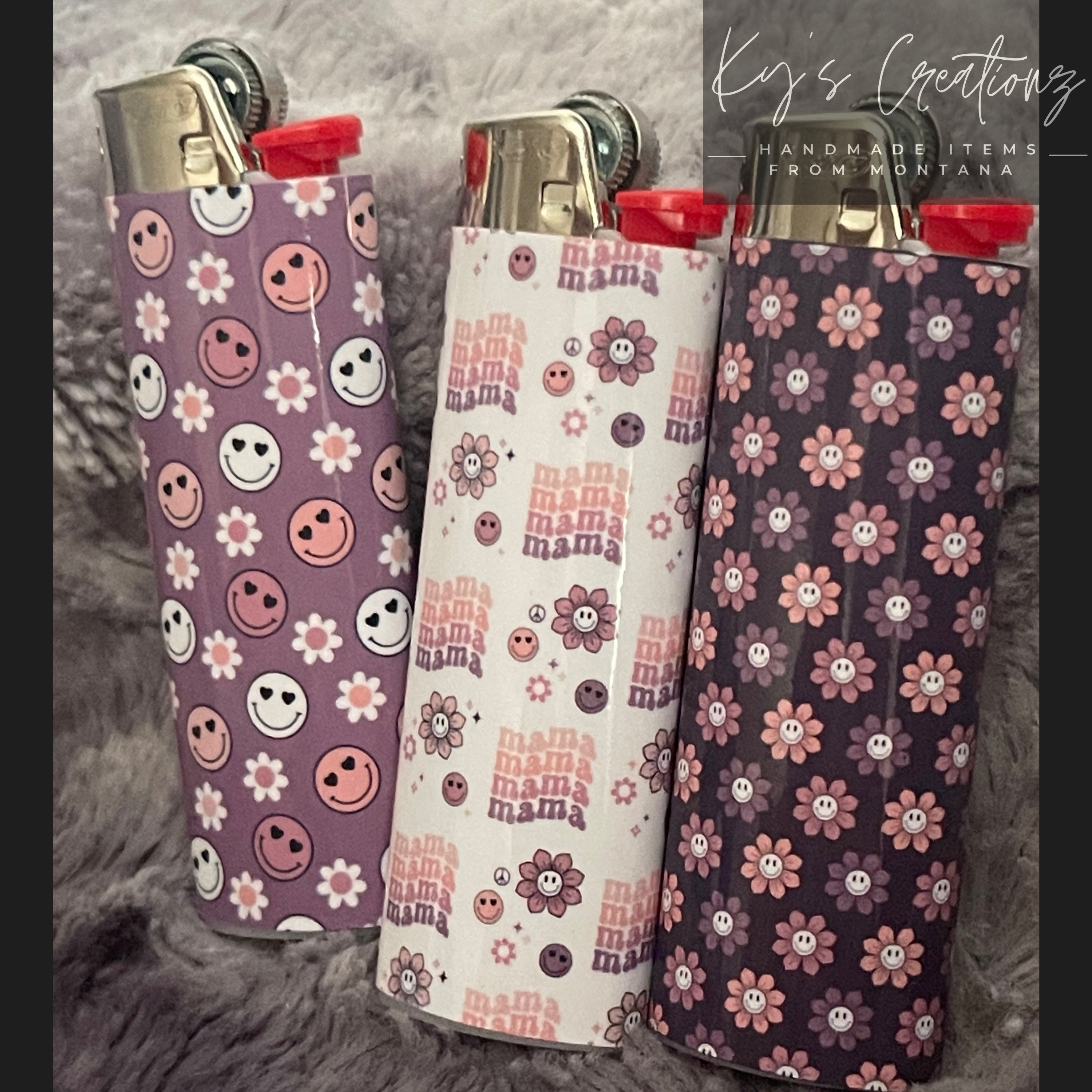 Purple Retro Mama Smiley Lighters & Wraps 3-pack Scratch - Etsy