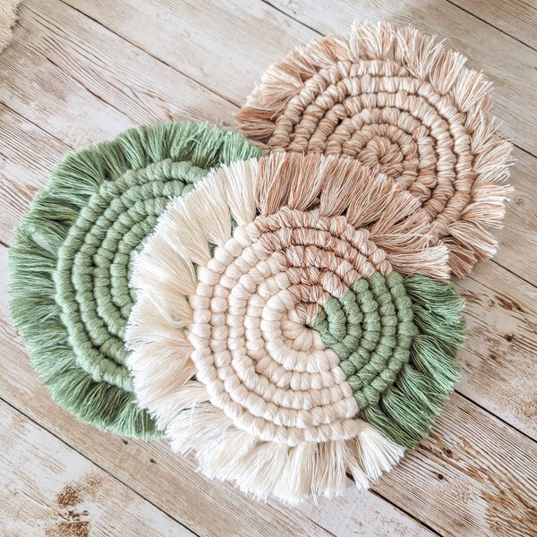 Macrame Coaster - Etsy