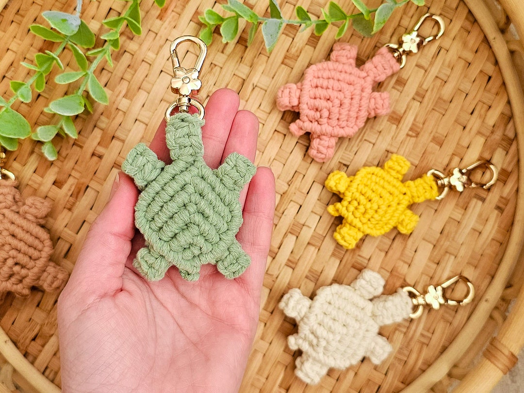 Macrame Sea Turtle Keychain Sea Turtle Keyring Boho - Etsy
