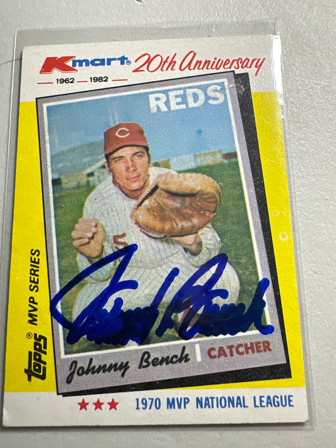 Johnny Bench Autographed Card - Etsy