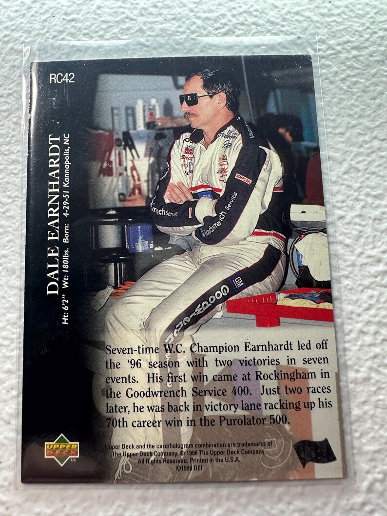 Dale Earnhardt Autograph Card - Etsy