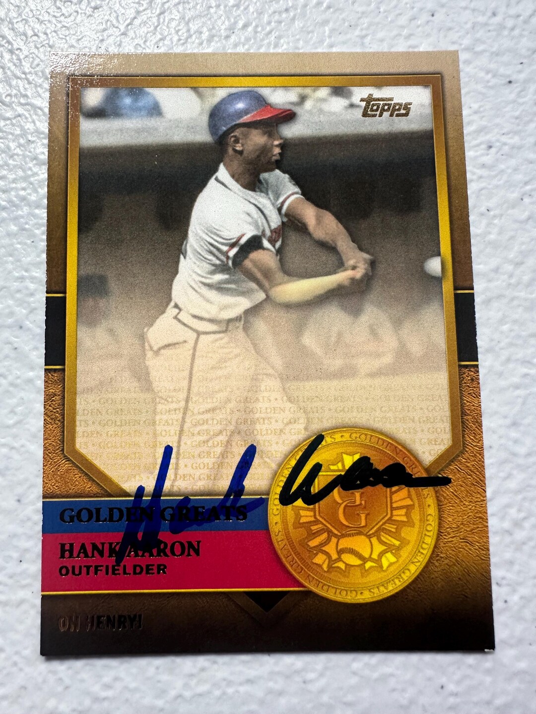 Hank Aaron Autograph Card - Etsy