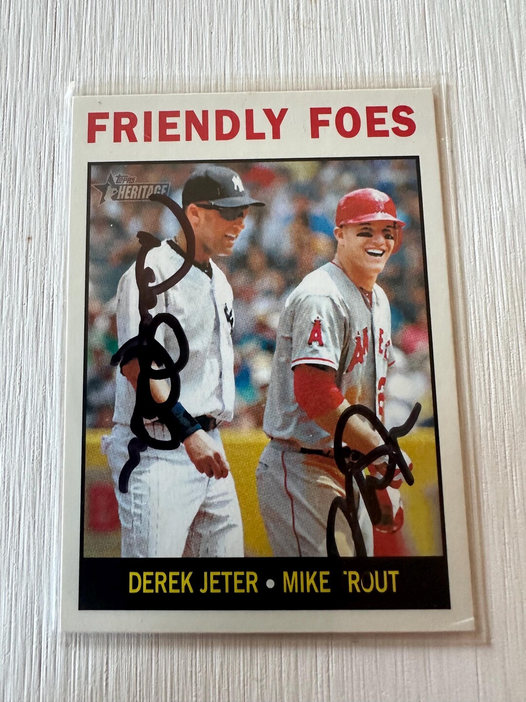 Derek Jeter & Mike Trout Autograph Card - Etsy
