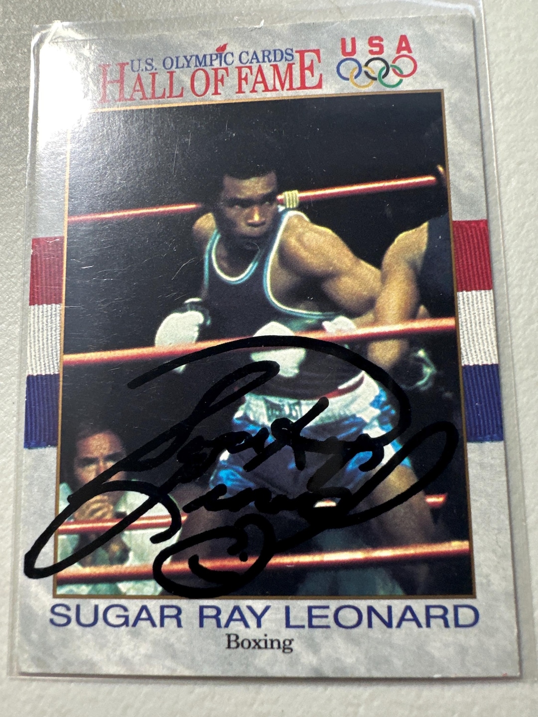 Suger Ray Leonard Autographed Card - Etsy