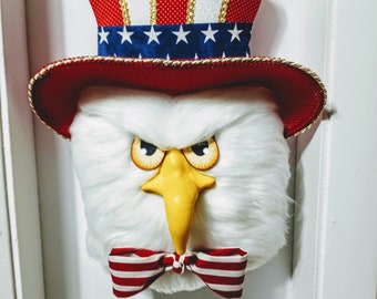 Liberty Eagle Wreath Attachment, Whimsical Eagle for Wreaths, Patriotic ...