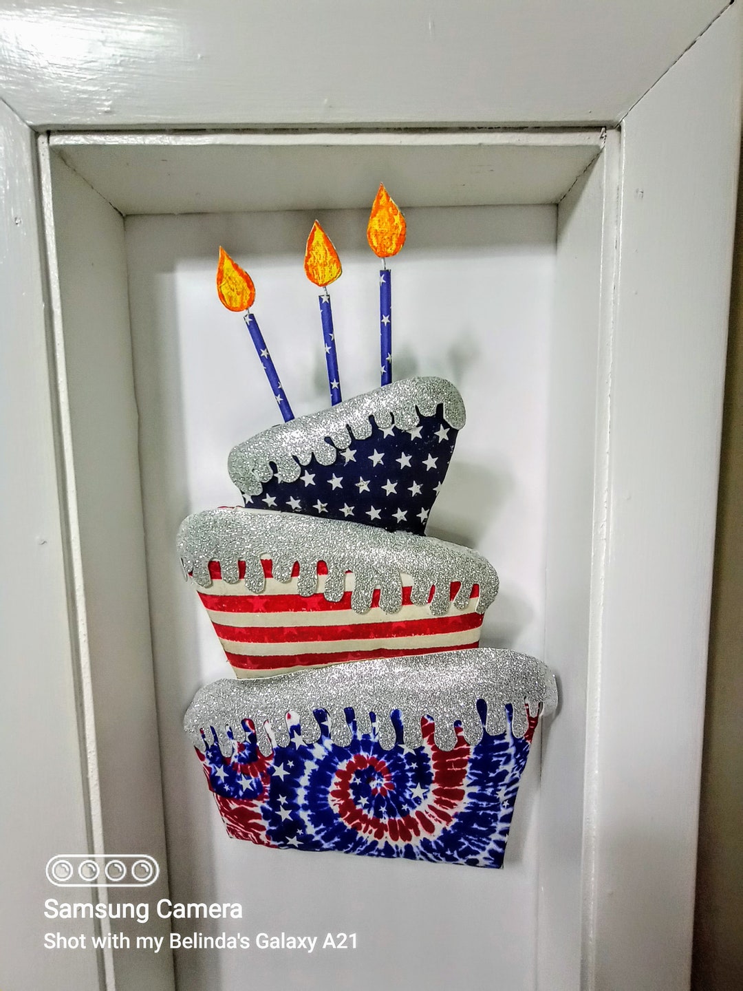 Handmade Patriotic Cake Wreath Attachment: Stars & Stripes Decor - Etsy