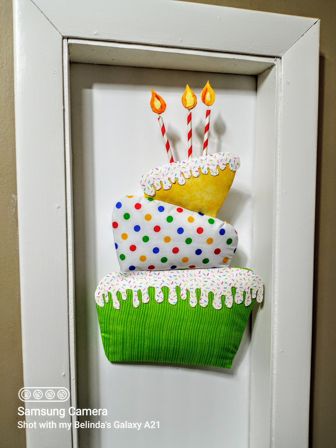 Handmade Birthday Cake Wreath Attachment: Party Decor Prop - Etsy