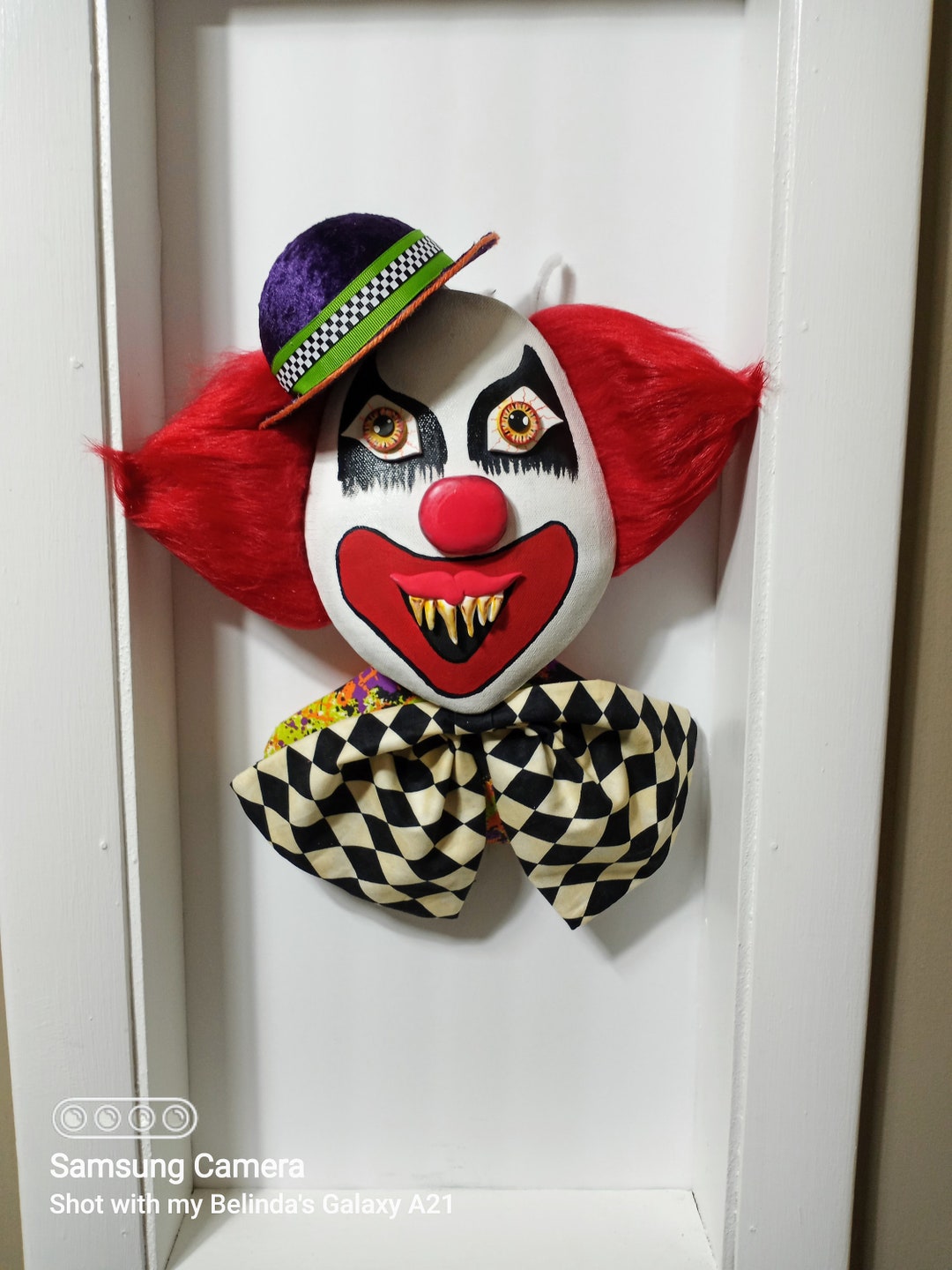 Creepy Clown Wreath Attachment, Halloween Decor, Evil Clown Wreath ...