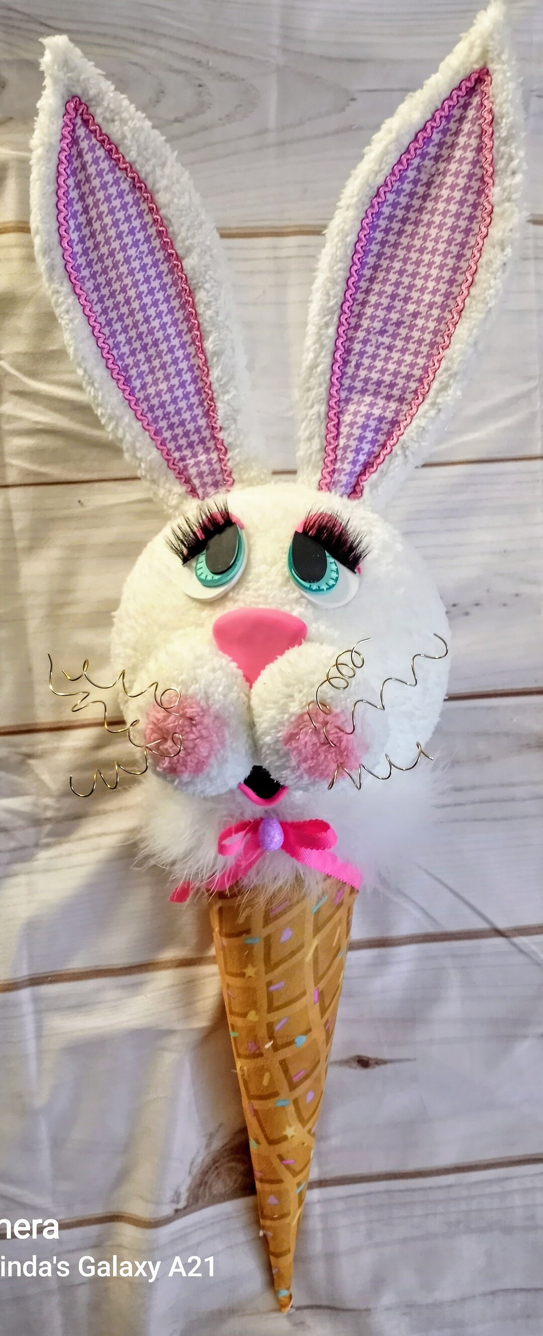One Scoop of Bunny Ice Cream in a Carrot Cone, Bunny Cone Wreath ...