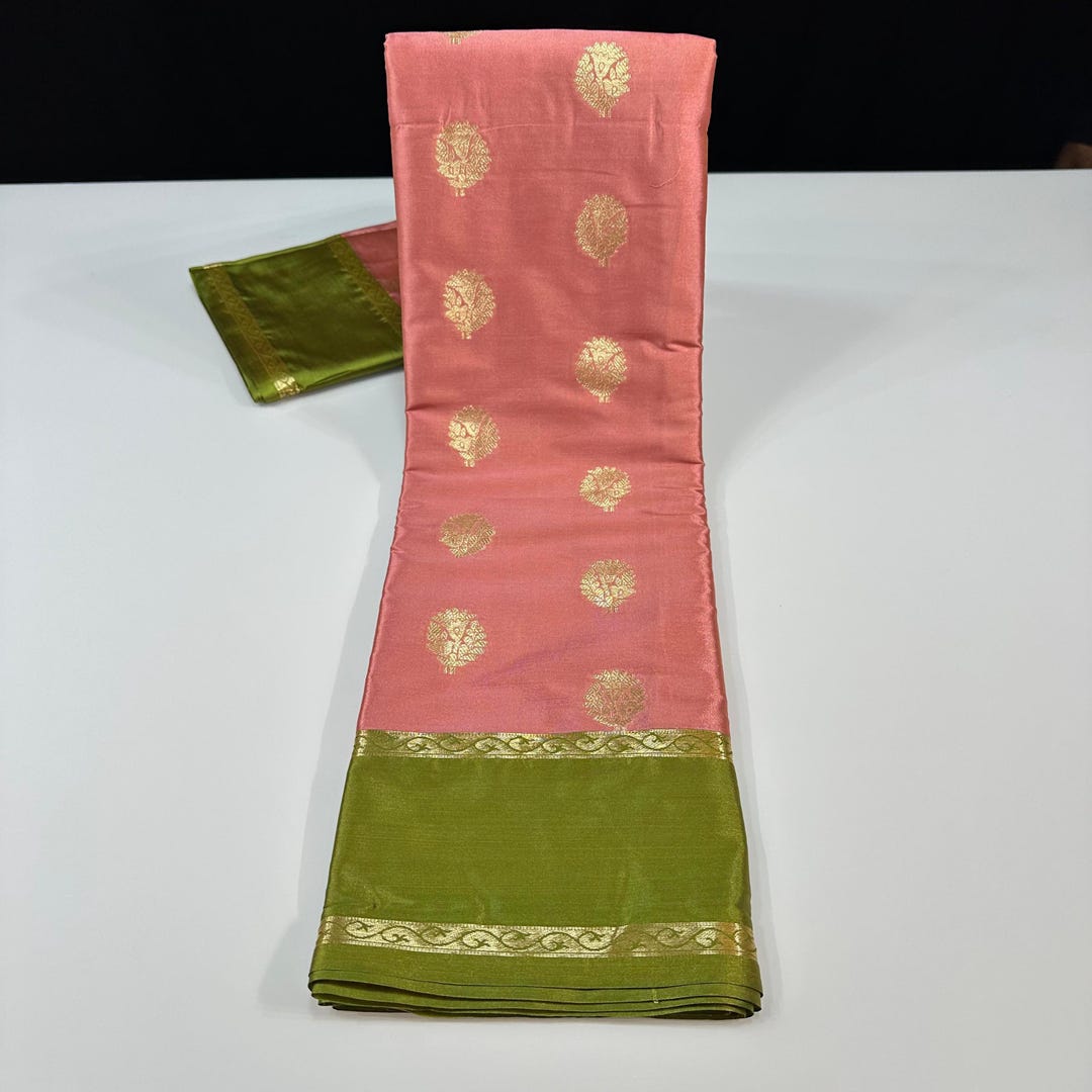 Pattu Saree Draped in Elegance Threads of Tradition With Grace ,peach ...