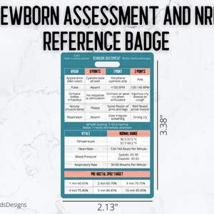 Newborn Assessment NRP Quick Reference Badge Buddy Card - Etsy