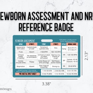 Newborn Assessment NRP Quick Reference Badge Buddy Card - Etsy