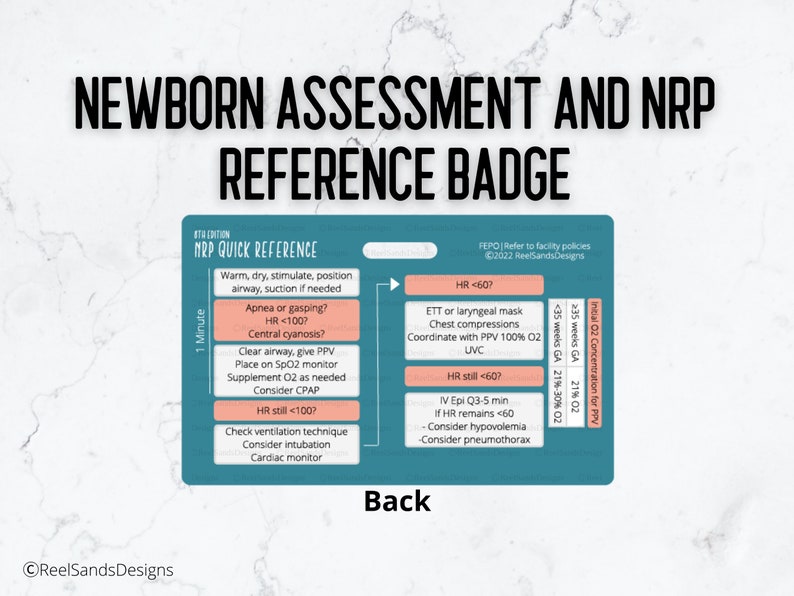 Newborn Assessment NRP Quick Reference Badge Buddy Card - Etsy