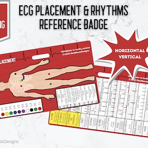 Electrocardiogram Quick Reference Badge Buddy Card - ECG - EKG Nursing ...