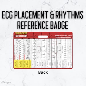 Electrocardiogram Quick Reference Badge Buddy Card - ECG - EKG Nursing ...